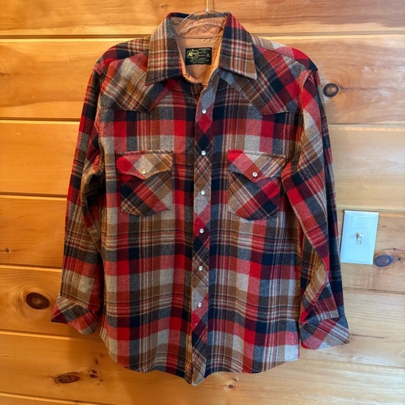 KMART | Shirts | Vintage Kmart Woolnylon Blend Shirt With Snap Front ...